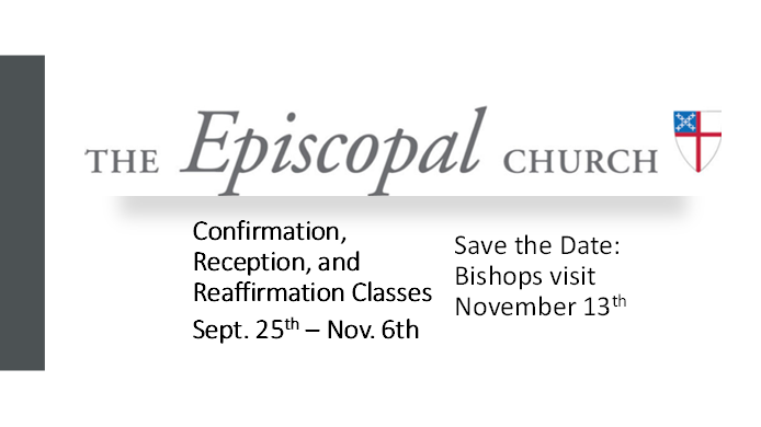 Confirmation, Reception, and Reaffirmation Classes Sept. 25th thru Nov ...